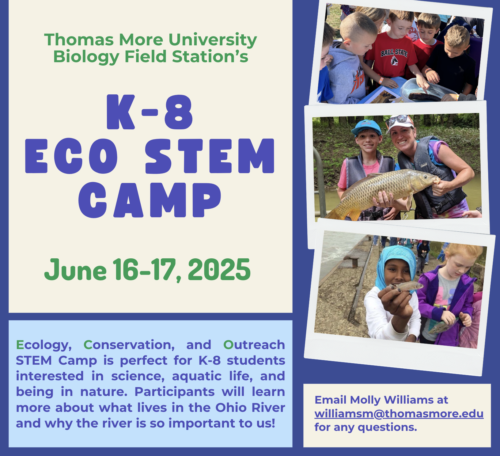 K-8 Ecology, Conservation, and Outreach STEM Camp - Thomas More University